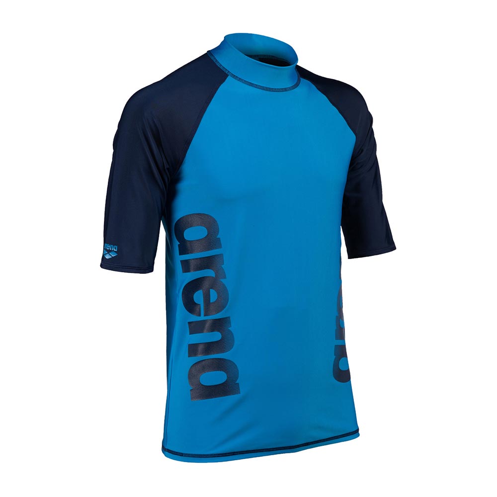 Arena Men's Graphic Short Sleeve Rash Top, Blue – Swim Safe NZ