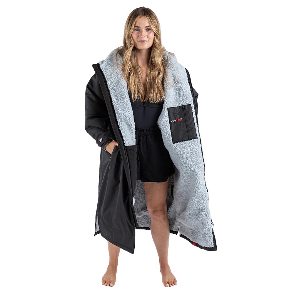 Dryrobe Advance Adults Change Robe, Black/Grey – Swim Safe NZ